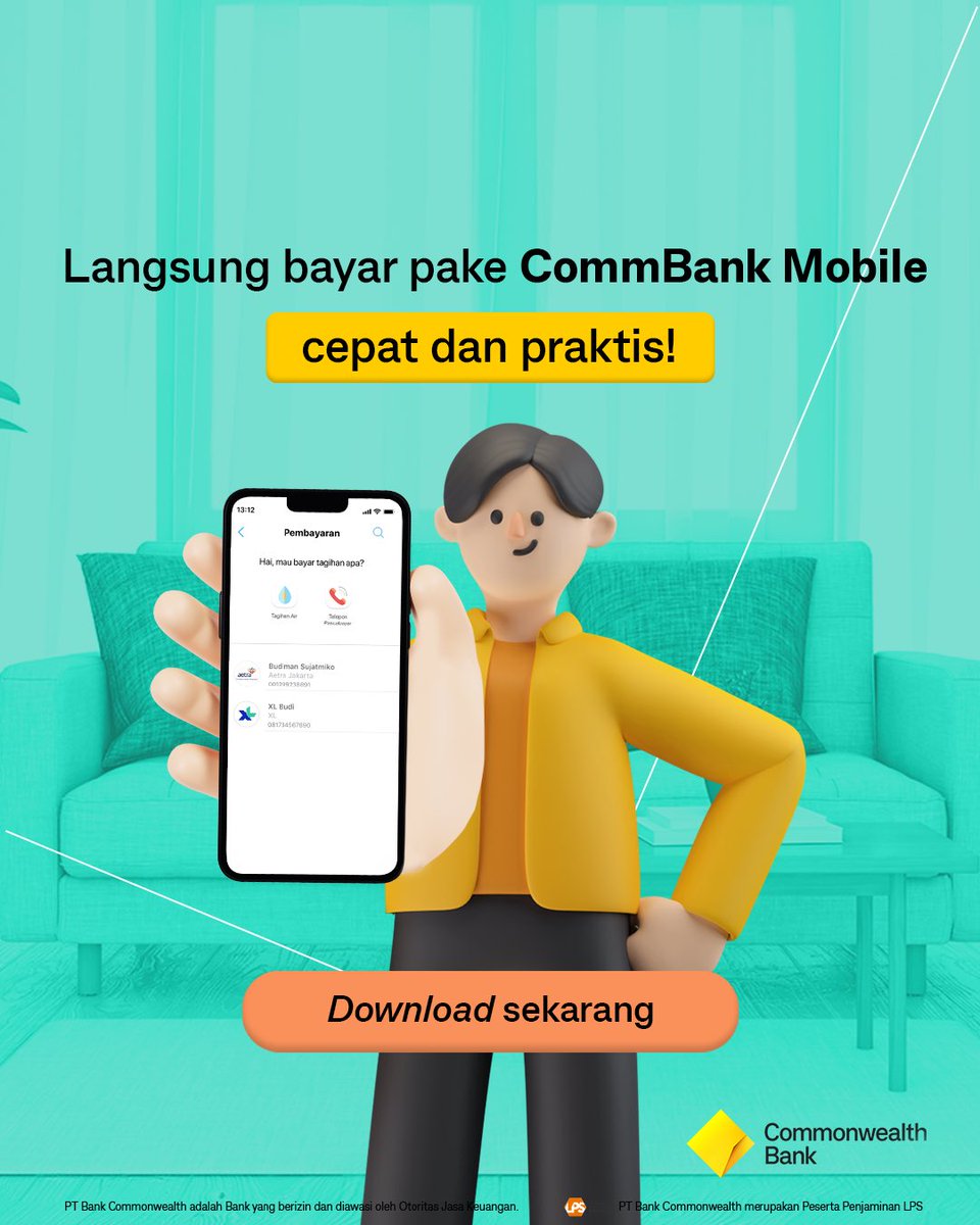 Bank Commonwealth on Twitter: "Jangan di reject yaa~ kan udah ada CommBank Mobile untuk bayar ...