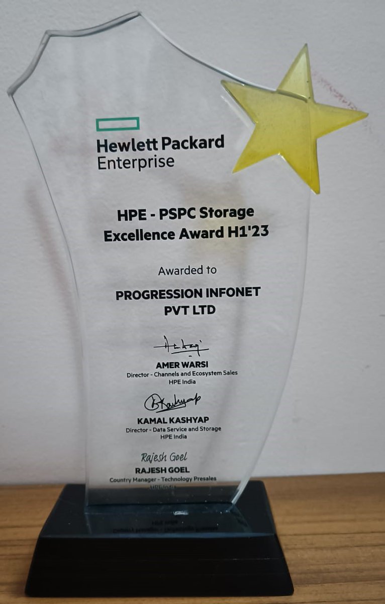 Progression on Twitter: "We are thrilled to have been recognized by HPE-PSPC Storage Excellence ...
