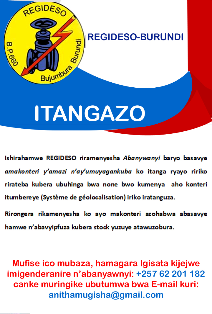 REGIDESO Burundi on Twitter: REGIDESO Burundi on Twitter: