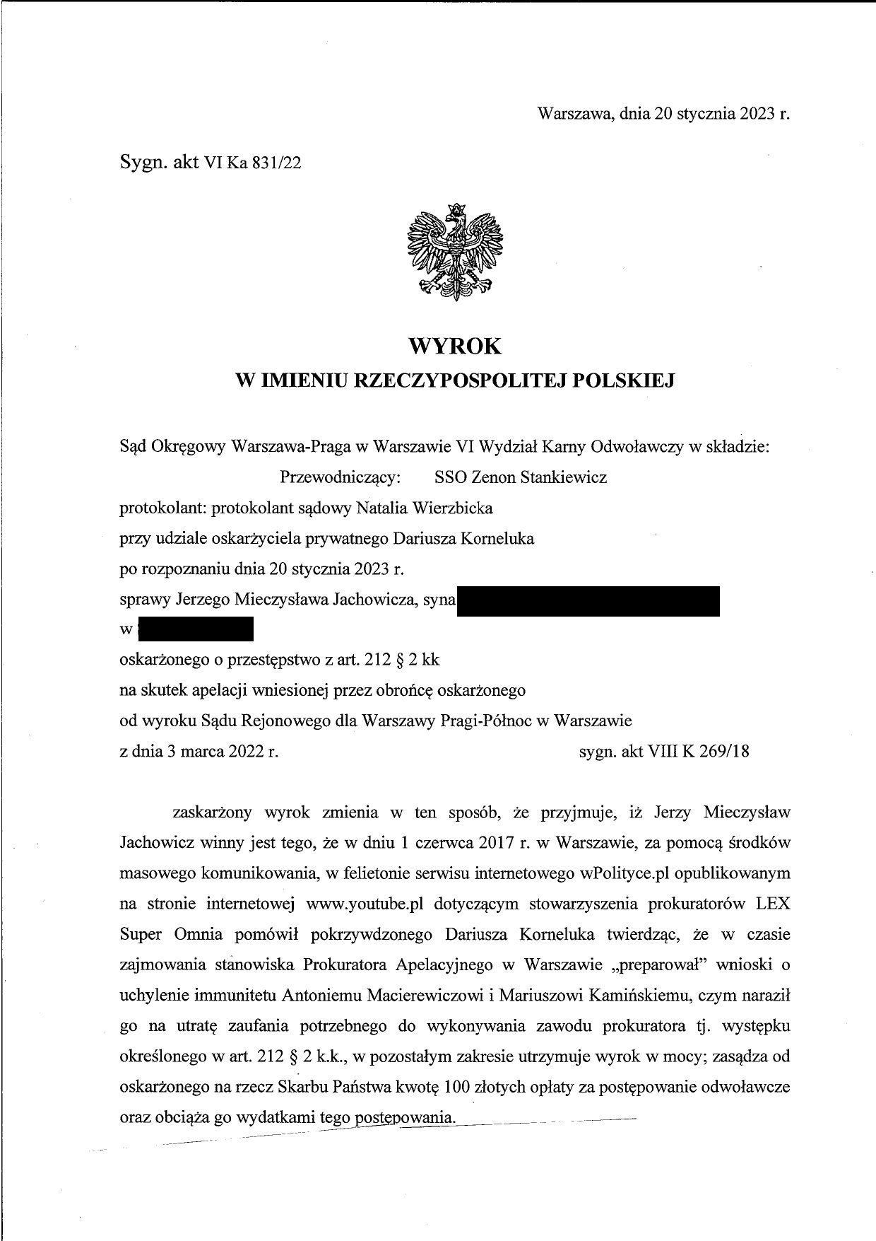 Lex Super Omnia on Twitter: "Jerzy Jachowicz, publicysta @wPolityce_pl, został prawomocnie ...