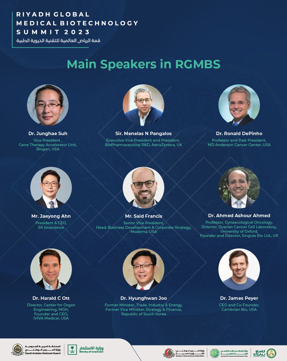 RIYADH GLOBAL MEDICAL BIOTECHNOLOGY SUMMIT on Twitter: "Summit #RGMBS2023 Speakers http://rgmbs ...
