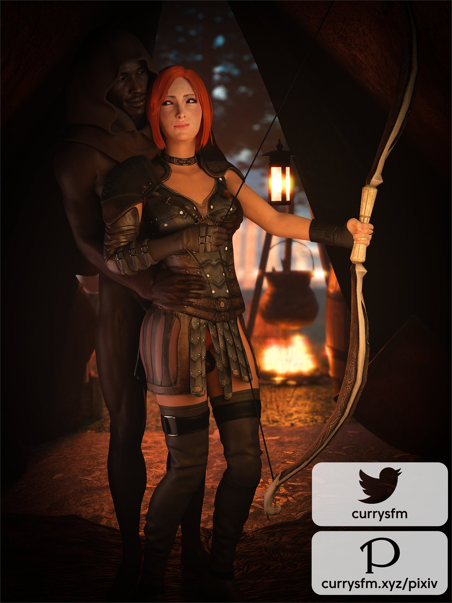 Currysfm (Commissions Open) on Twitter: "The Grey Warden couldn't wait for Leliana's archery ...