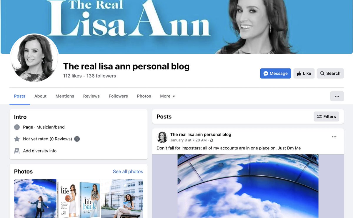 Lisa Ann on Twitter: "Fake imposter accounts like this can be easy to fall for! So report & take ...