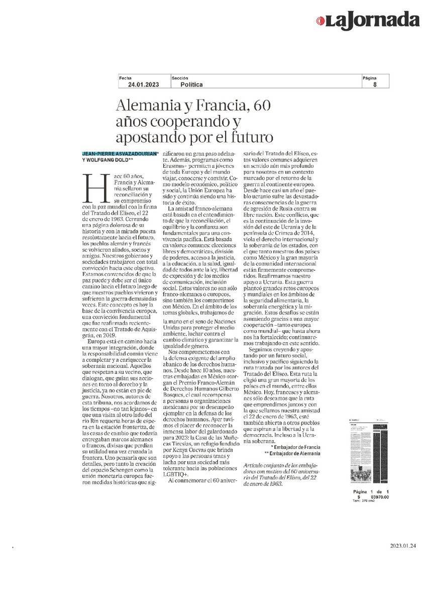 Jean-Pierre Asvazadourian on Twitter: "Les comparto la columna que escribí en @lajornadaonline ...