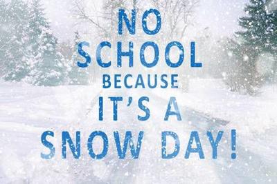 No School Sign Snow
