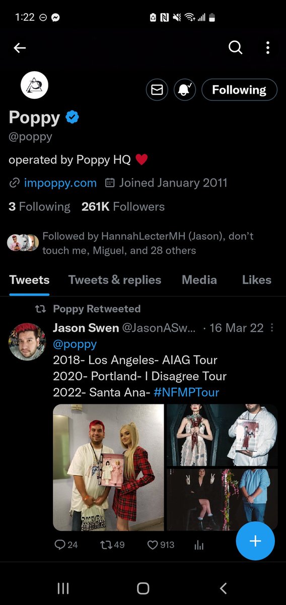 HannahLecterMH (Jason) on Twitter: "Poppy has deleted all her tweets except one and it's me?"