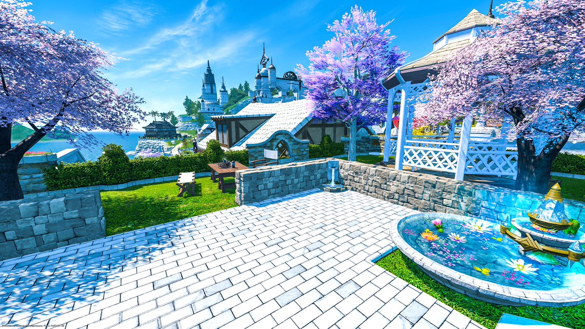 ナス🍆StudioNasu:FF14 on Twitter: "おはようございます！ ハウスの庭を改装しました！少し早いですが桜を設置🌸 #FF14 #FF14ハウジング"