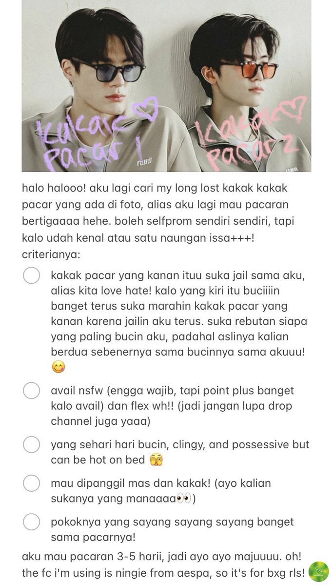 virtuaIzone (Open DM) on Twitter: "helloooo comp! aku lagi cari kakak kakak pacar yang kayak di ...