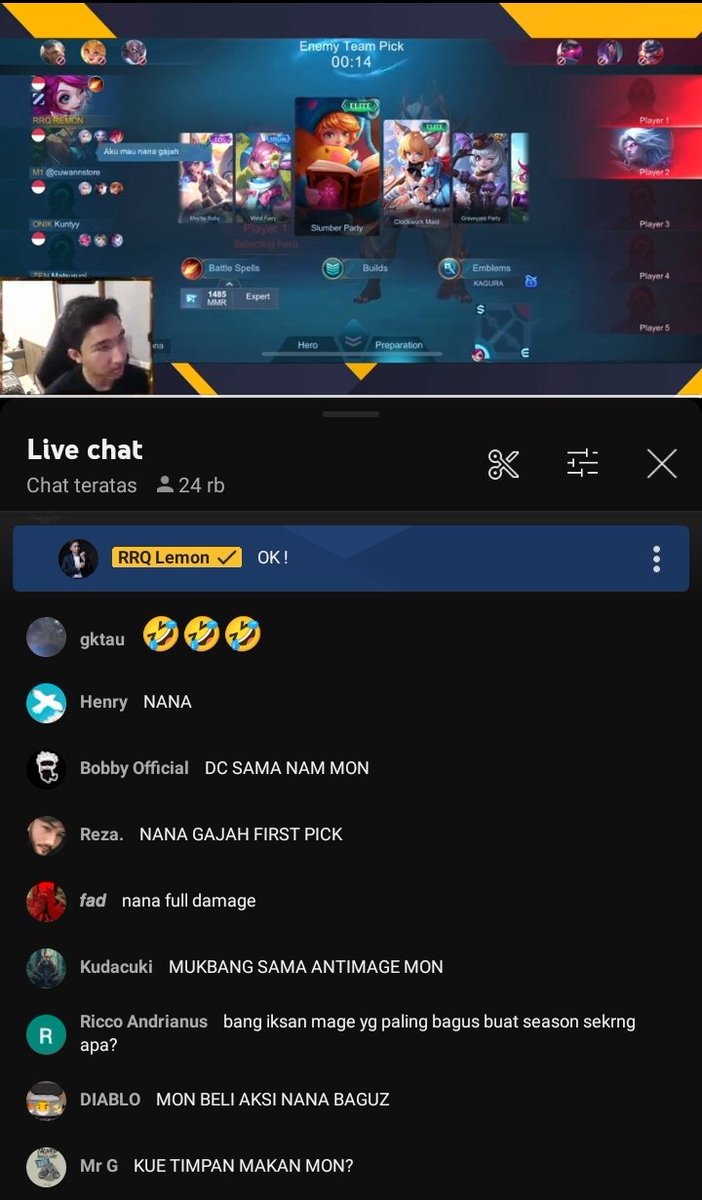 MLBB Menfess on Twitter: "gess cevvat nonton lemon main nana gajah ml!"