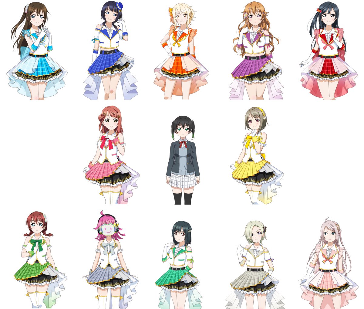 Zehel on Twitter: "#SIF2 Outfits Preview featuring all 40 girls including Yu Takasaki! Check out ...