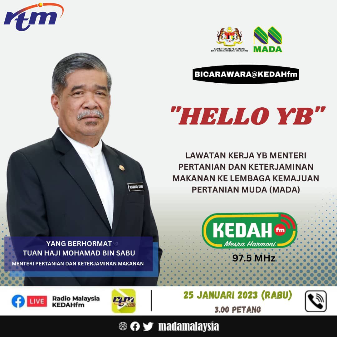 MAFS on Twitter: "YBM akan bersiaran dalam slot "Hello YB" di KEDAHfm sempena Lawatan Kerja YBM ...