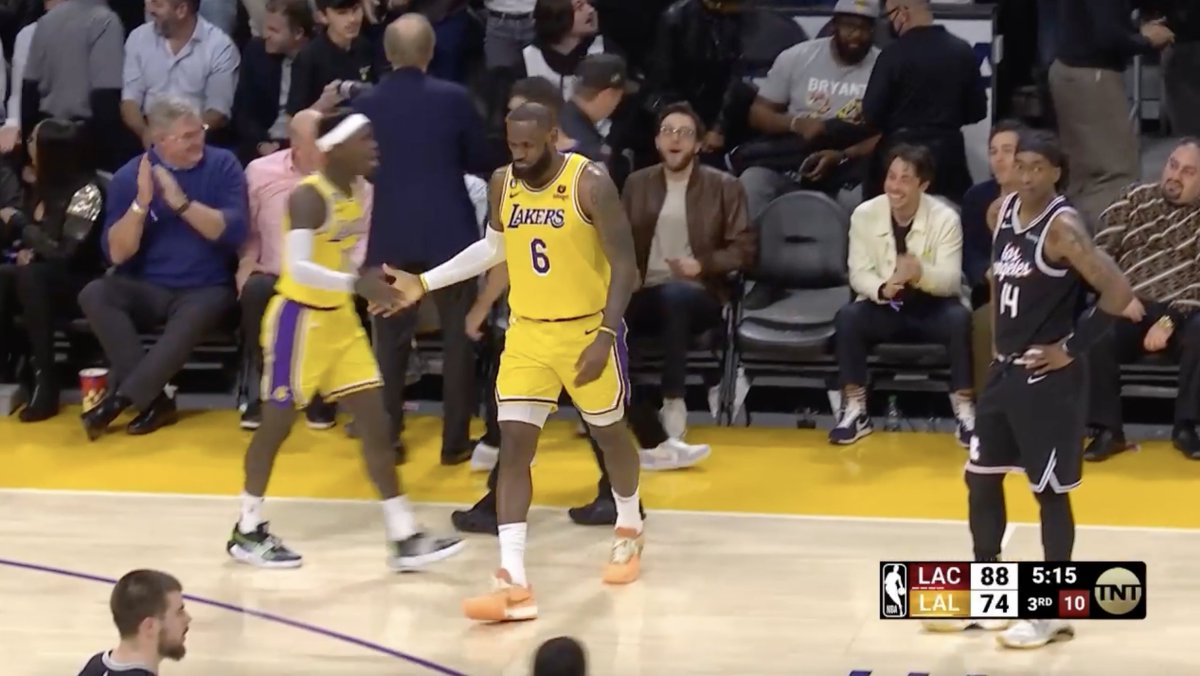 LeBron goes flying into the stands 😳 NBA on TNT @nbaontnt