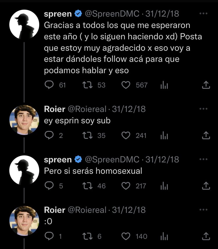 maris ☁️ on Twitter: "si spreen, roier es homosexual y te besó 4 años después"