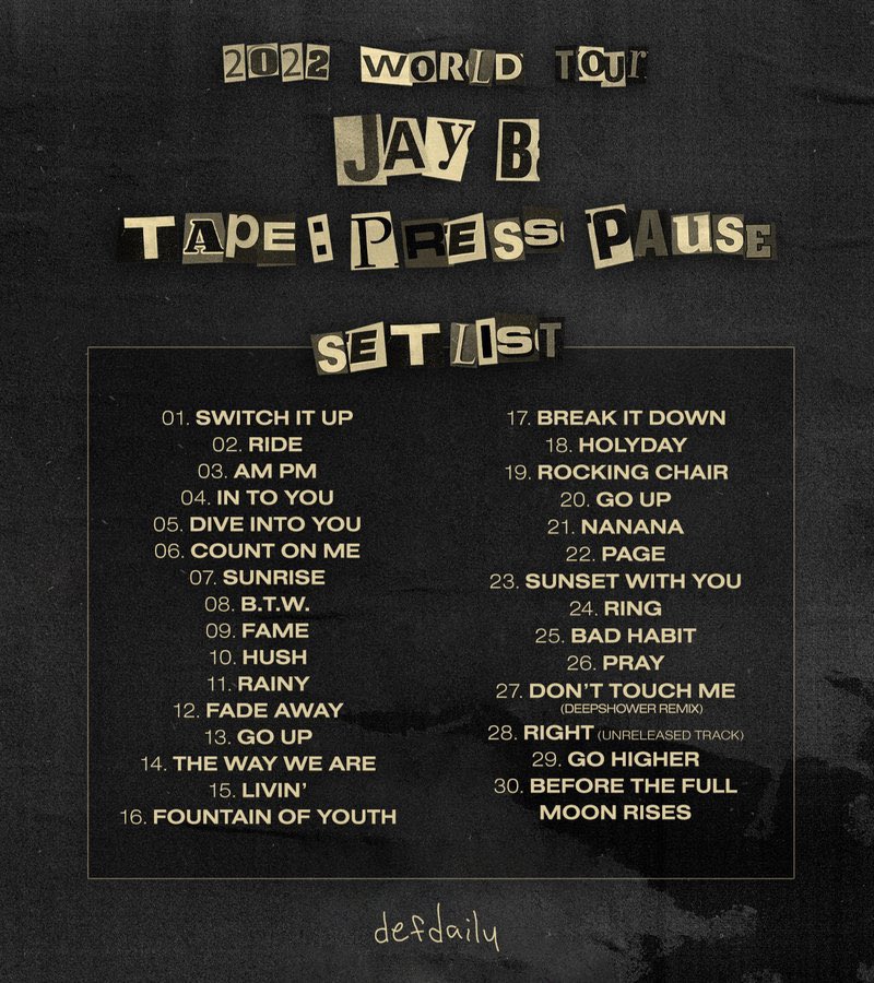 SnackNok_Be Yourself on Twitter: "RT @JAYBFAN___: JAYB TAPE:PRESS PAUSE ENCORE D-1 ️‍🔥 ⚡️서울 첫콘 ...