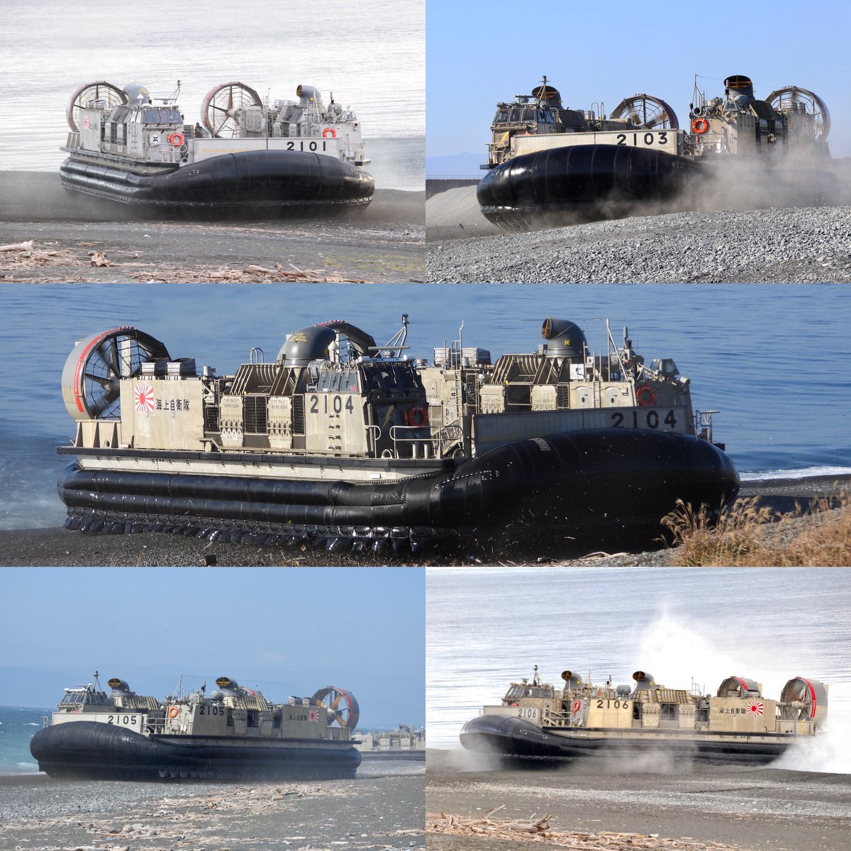 銀時＠提督 on Twitter: "RT @svXwunjkknbmZYw: 今回の沼津市今沢海岸訓練場での LCAC揚陸訓練 参加LCACは2102号機&2104号機 念願の2102号機を ...