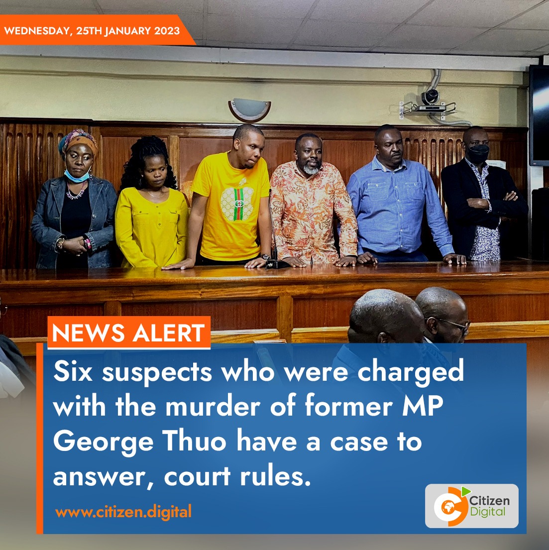 Citizen TV Kenya on Twitter: "Six suspects who were charged with the murder of former MP George ...