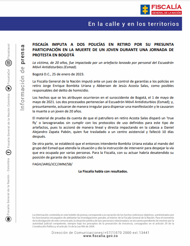 Fiscalía Colombia On Twitter La Fiscalía General De La Nación Imputó