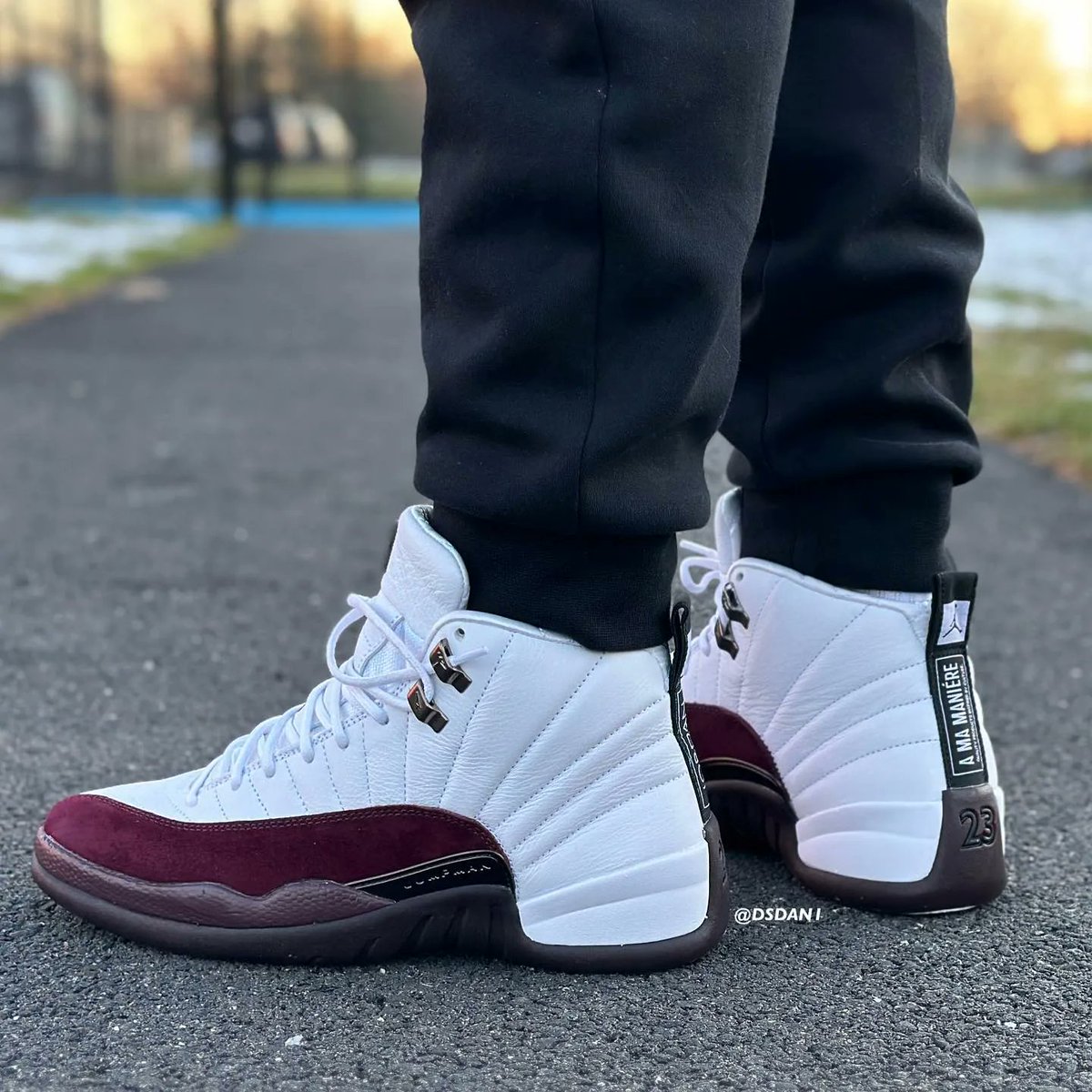 Jordan 12 White Red On Feet