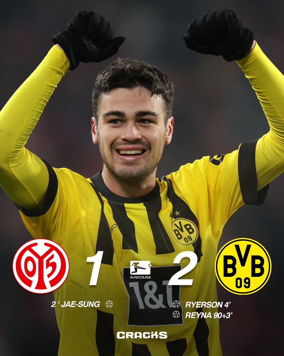 CRACKS on Twitter: " 𝙁𝙄𝙉𝘼𝙇 | Mainz 05 1-2 Borussia Dortmund Reyna dio victoria al BVB en la ...