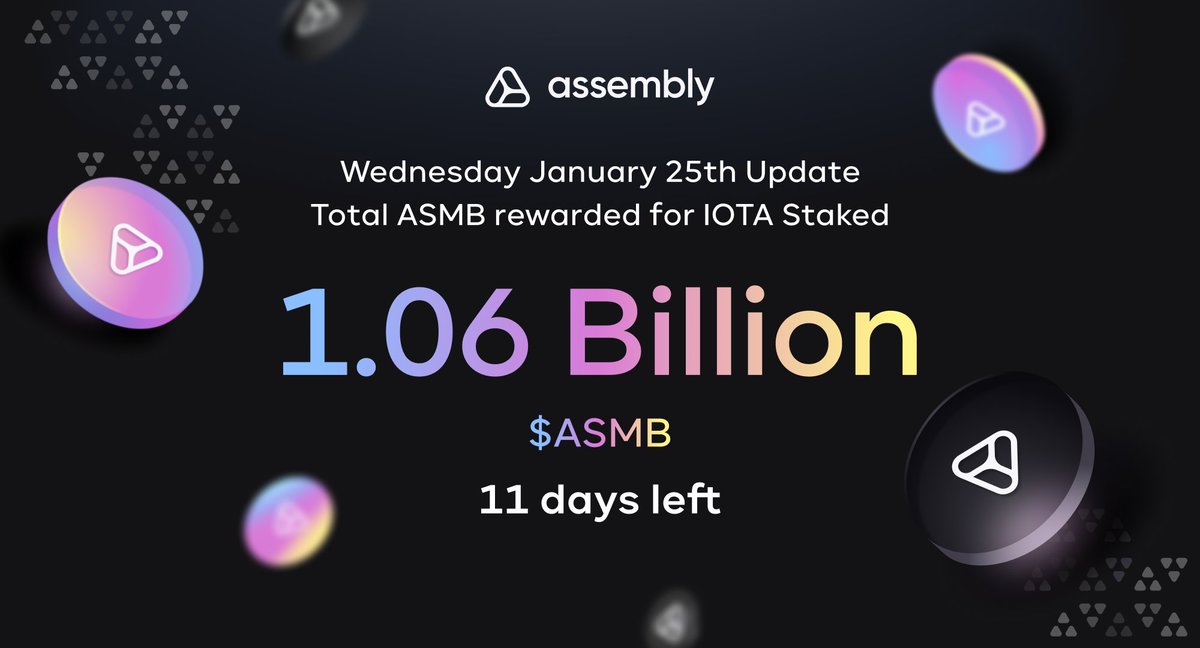 Assembly on Twitter: "11 days left for this 4th $ASMB for $IOTA #staking event 👀. Here's the ...