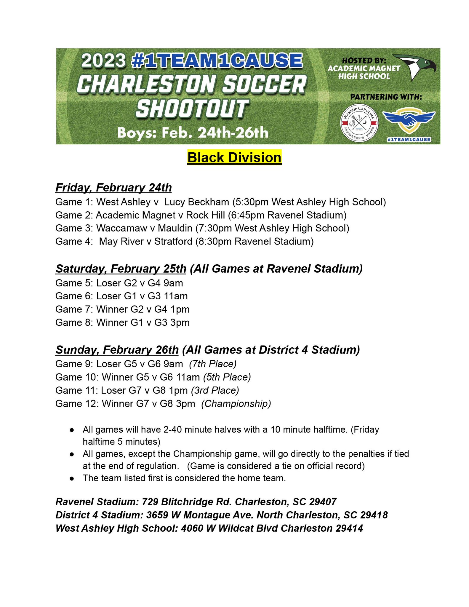 Raptors Girls Soccer on Twitter: "We are excited to be hosting the 2023 @1team1cause Charleston ...