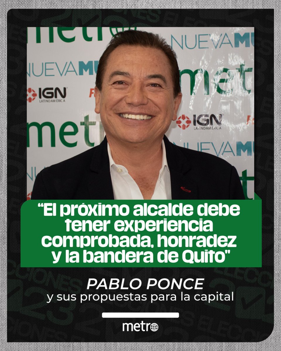 Metro Ecuador on Twitter: "Pablo Ponce es candidato a la Alcaldía de Quito y estas son sus ...