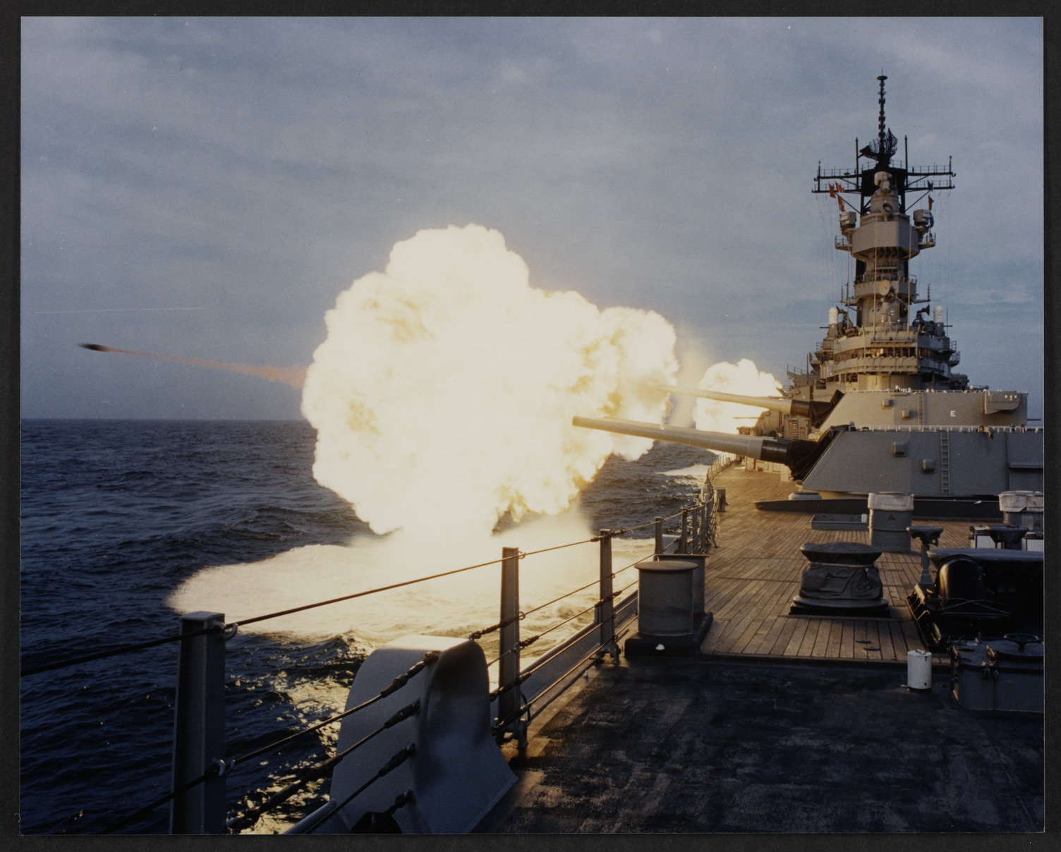 Battleship Firing Full Broadside