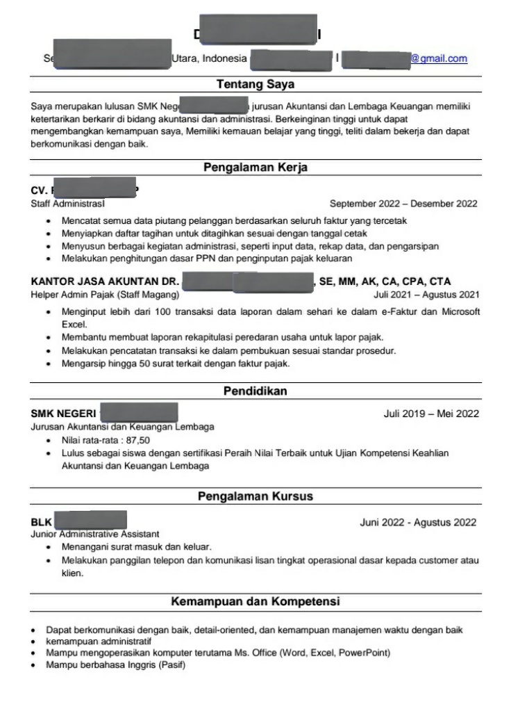 BACA RULES DI (bit.ly/worksfess) on Twitter: "work! boleh bantu review cv ku dong kakak2 🙏 apa ...