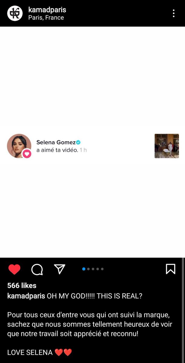 Selena liked a recent KAMAD Paris TikTok WorldwideSelG Media | Fan ...