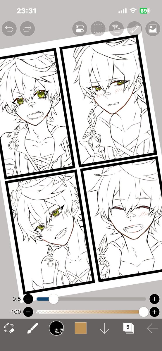 「画線終わりに近づいた👨🏼🦳 サボりながら描いてるから 時間かかる👨🏼🦳🤜 」たろおぢの漫画
