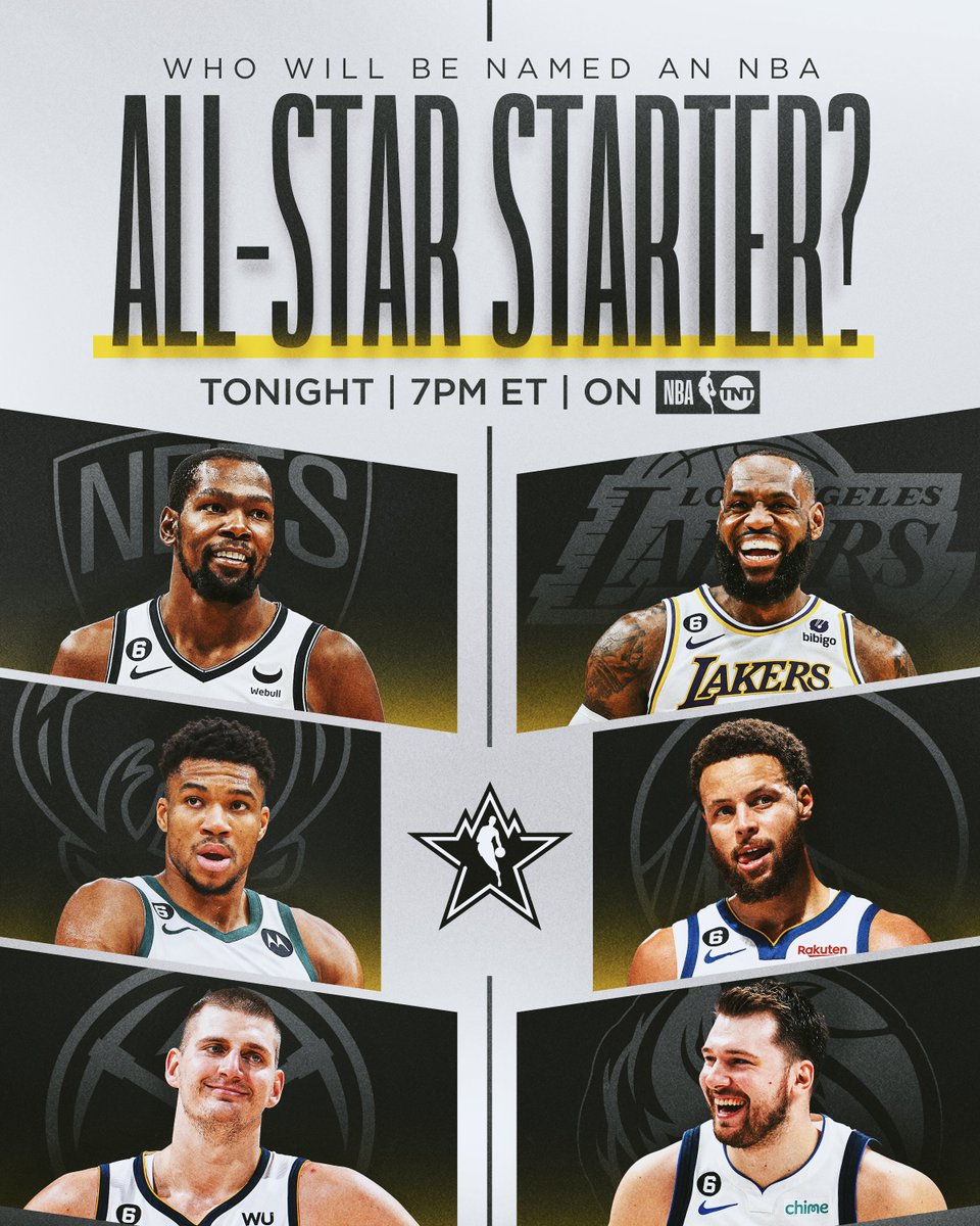 Who will be named an #NBAAllStar Starter? 👀 Find out tonight on # ...
