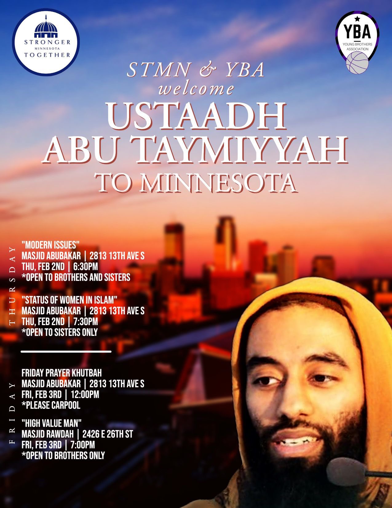 MJ - Abu Taymiyyah on Twitter: "Really looking forward to seeing the Muslims in #Minnesota in # ...