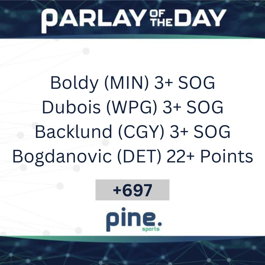 Pine Sports on Twitter: "Play of the Day ️ Boldy Over 2.5 SOG (-170 ...