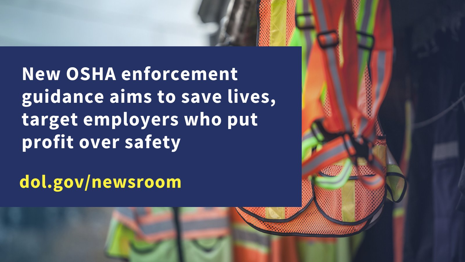 U.S. Department of Labor on Twitter: ".@OSHA_DOL issued new enforcement guidance to make ...