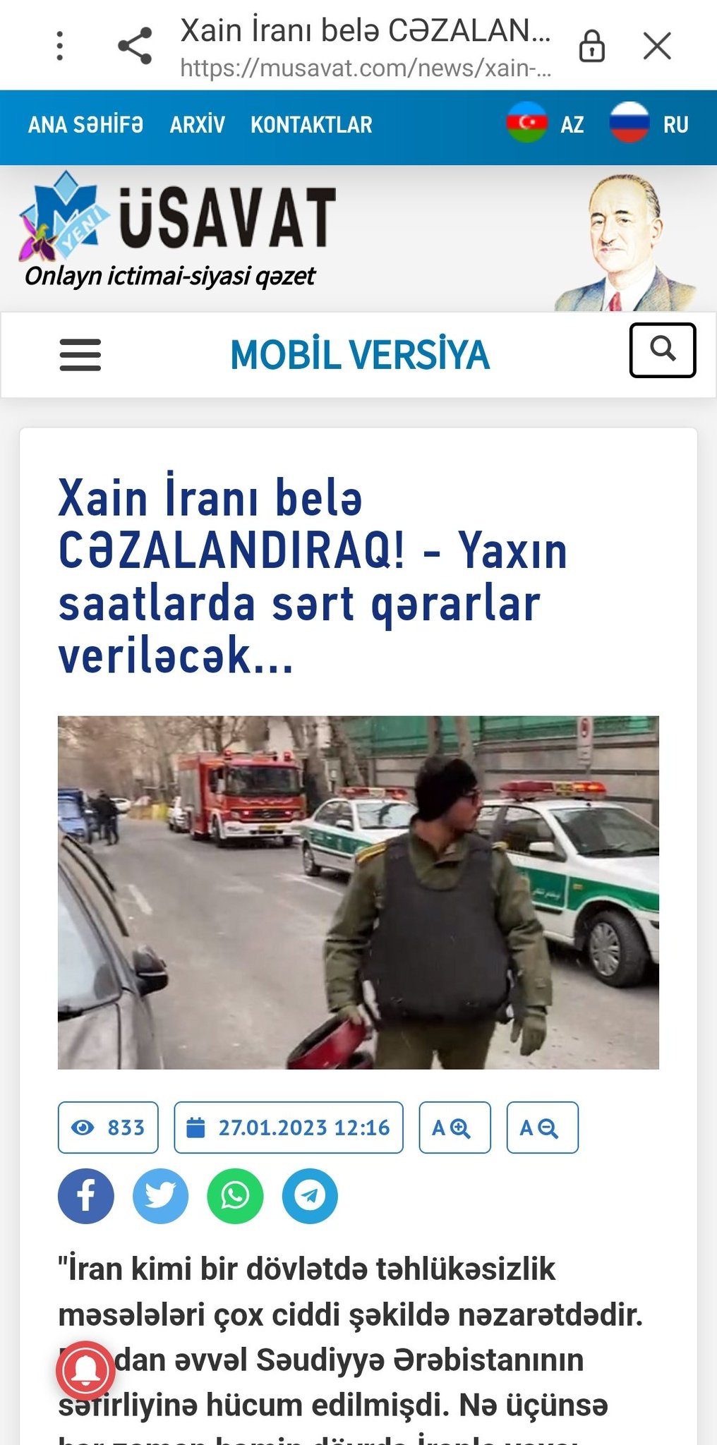 Ehsan Movahedian on Twitter: "۱.آمادگی رسانه های علیف برای بهره برداری از حمله به سفارت باکو ...