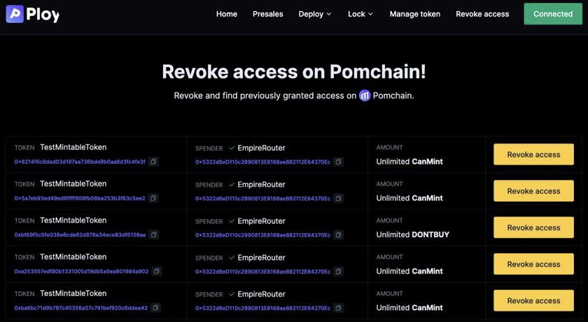 $POM Wild West on Twitter: "🤯 DID YOU KNOW @pomploycom created a revoke access tool for Pomchain ...