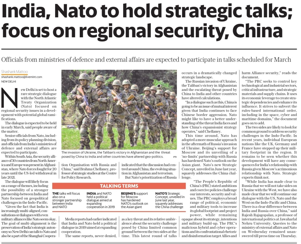 My exclusive: India & NATO planning to sit down for strategic talks in ...