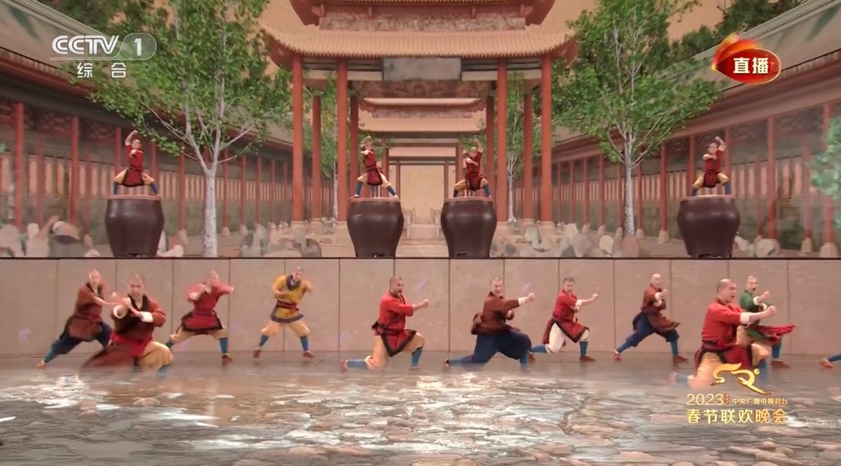 Warrior monks from wall painting brought to life in Spring Festival ...