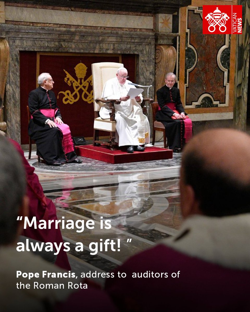 In his address to the Roman Rota for the opening of the judicial year ...