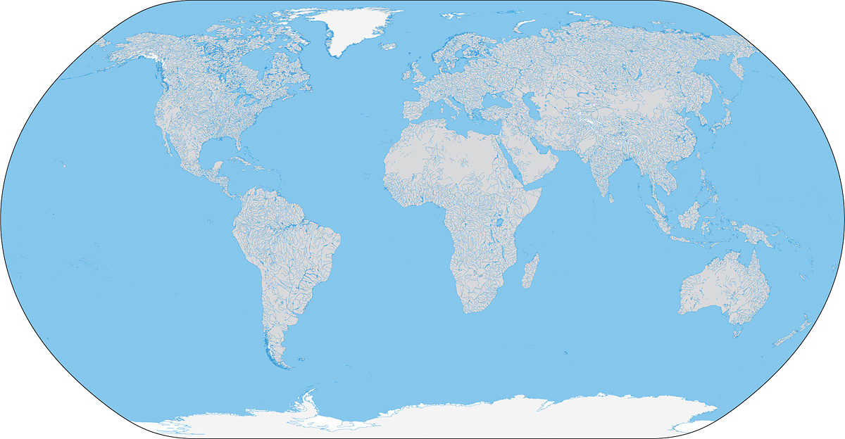 Blank Map Of The World With Rivers