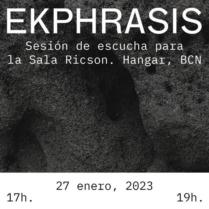 Hangar.org on Twitter: "🔸HOY🔸Diego Bustamante presenta "Ekphrasis, sesión de escucha para la ...