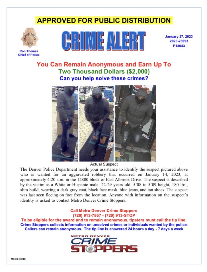 Denver Police Dept On Twitter And Same For This Suspect… Denver