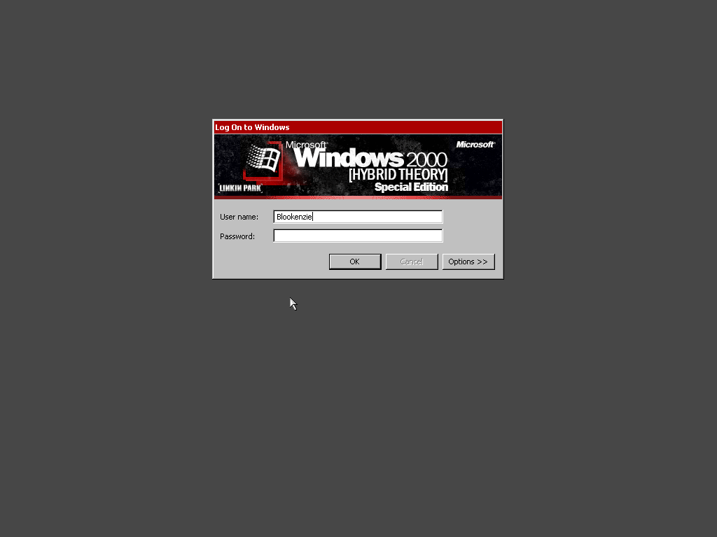 MondySpartan on Twitter: "Windows 2000: Special Linkin Park Edition (Late 2000)"