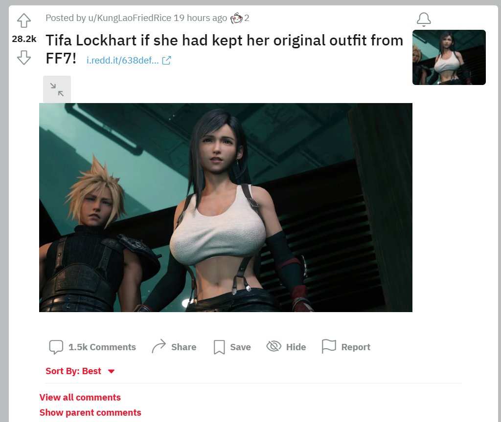 Tifa Every Day ~ on Twitter: "28.2k insect losers who have no idea what Tifa looked like in the ...