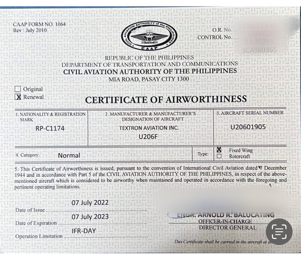 LOOK: Missing Cessna 206 in Isabela has airworthiness certificate. CAAP ...