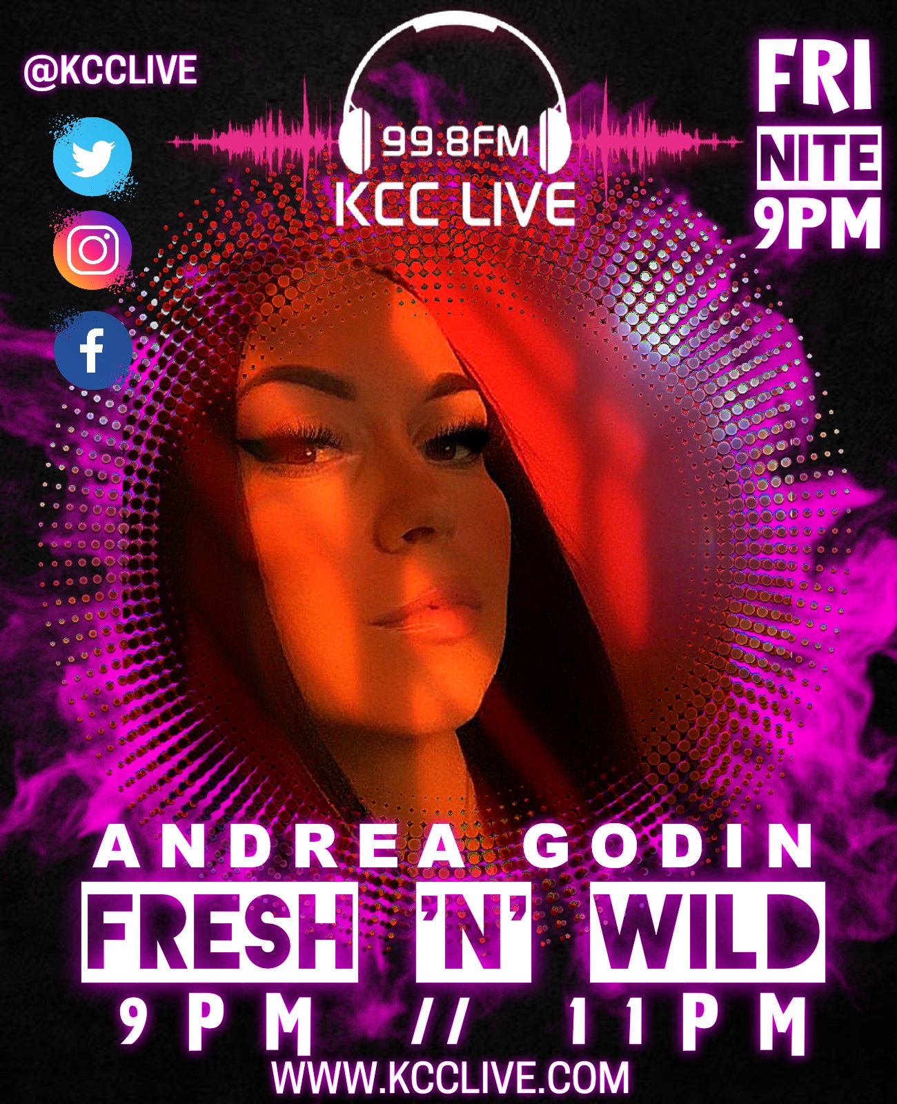 KCC Live on Twitter: "🔥9PM @andreagodinmusic Fresh'N'Wild With Some Amazing Underground Tech ...