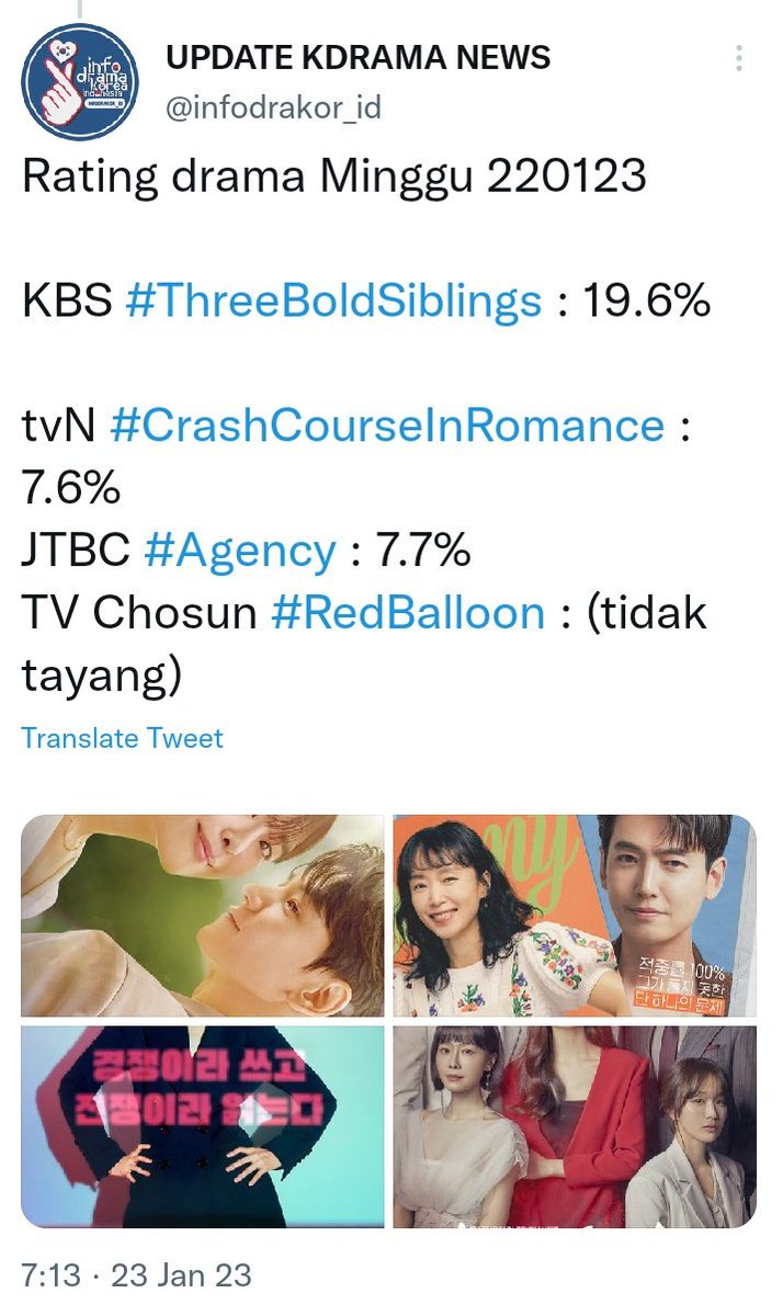 K-Drama Menfess on Twitter: "•kdm• Agency rating dramanya lumayan tinggi dan terus naik tiap ...