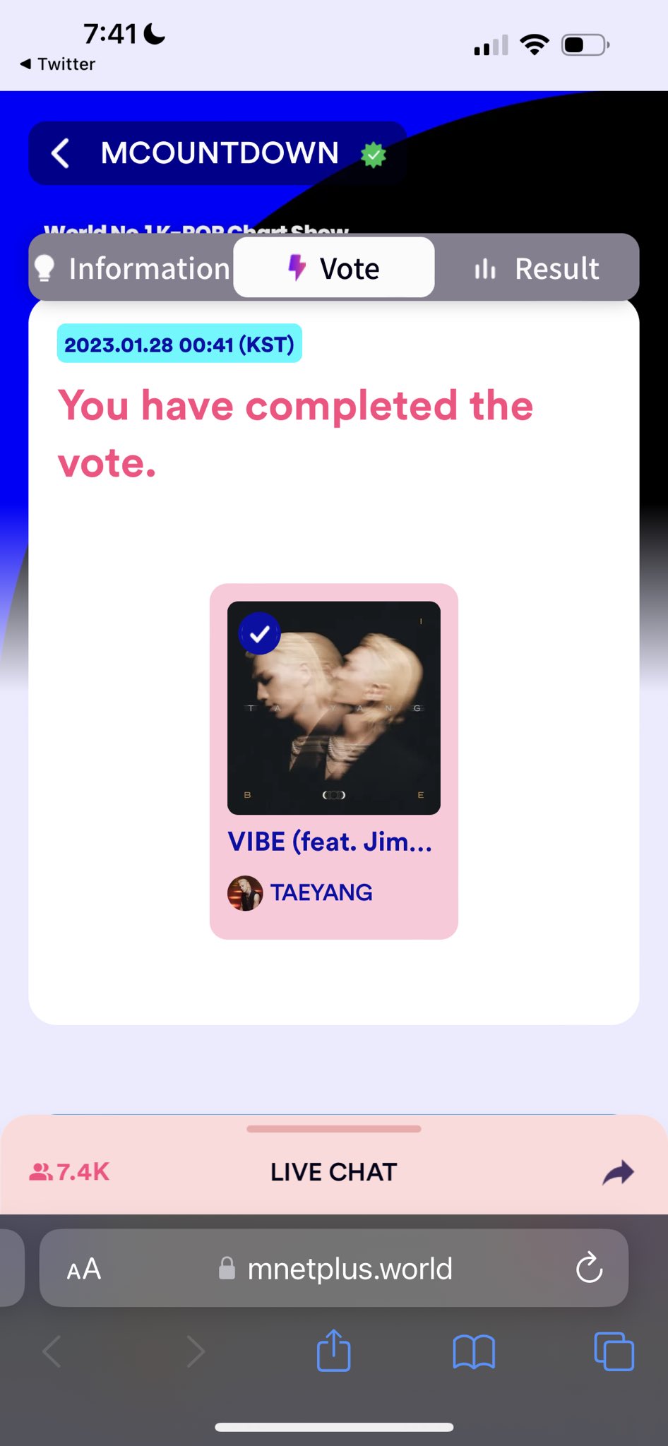 BTS Charts & Votings on Twitter: "new voting!! cast your vote for VIBE on Mnet Plus now!! end ...