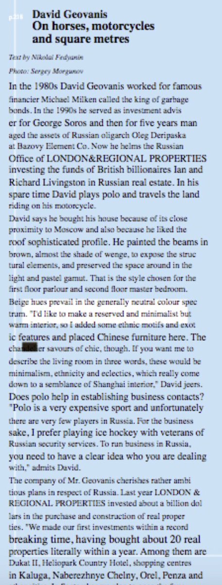 @TheeRougarou Geovanis is CEO of Somerset International Russia, which ...