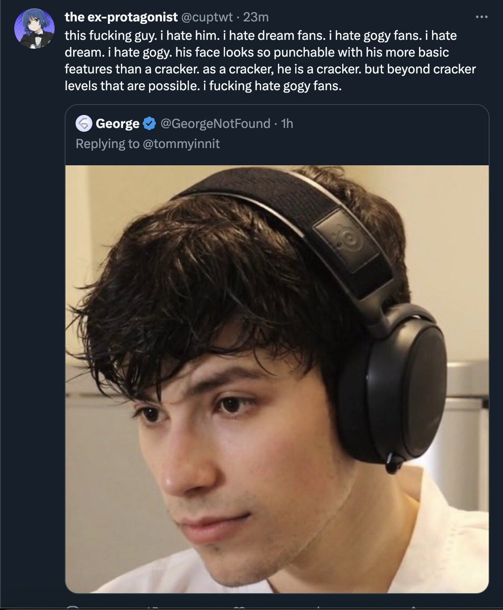 DNFAlerts on Twitter: "this fucking guy. i hate him. i hate dream fans. i hate gogy fans. i hate ...